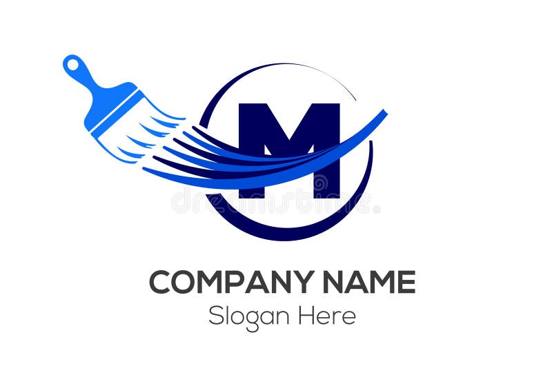 Paint Logo on Letter M Template. Paint Logo on M Letter, Initial Paint ...