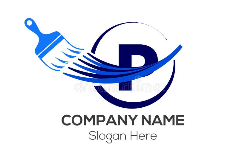 Paint Logo on Letter P Template. Paint Logo on P Letter, Initial Paint ...