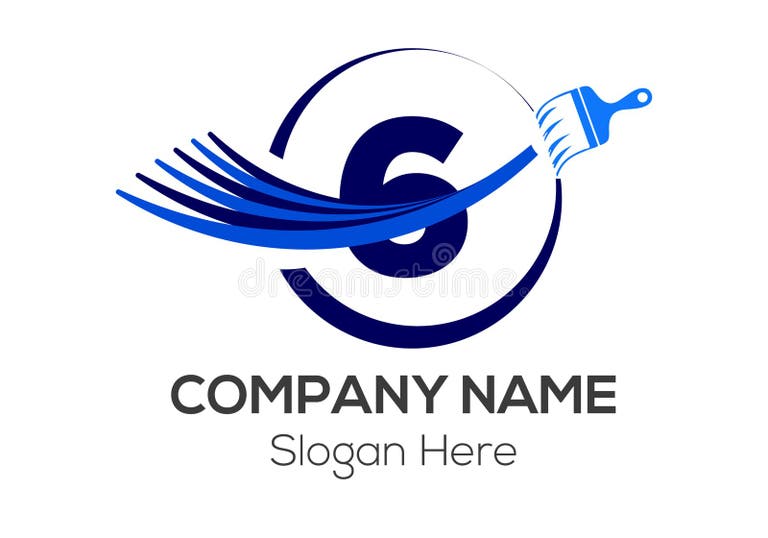 Paint Logo on Letter 6 Template. Paint Logo on 6 Letter, Initial Paint ...