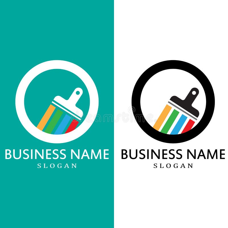Paint Logo Template Vector Icon Stock Vector - Illustration of work ...
