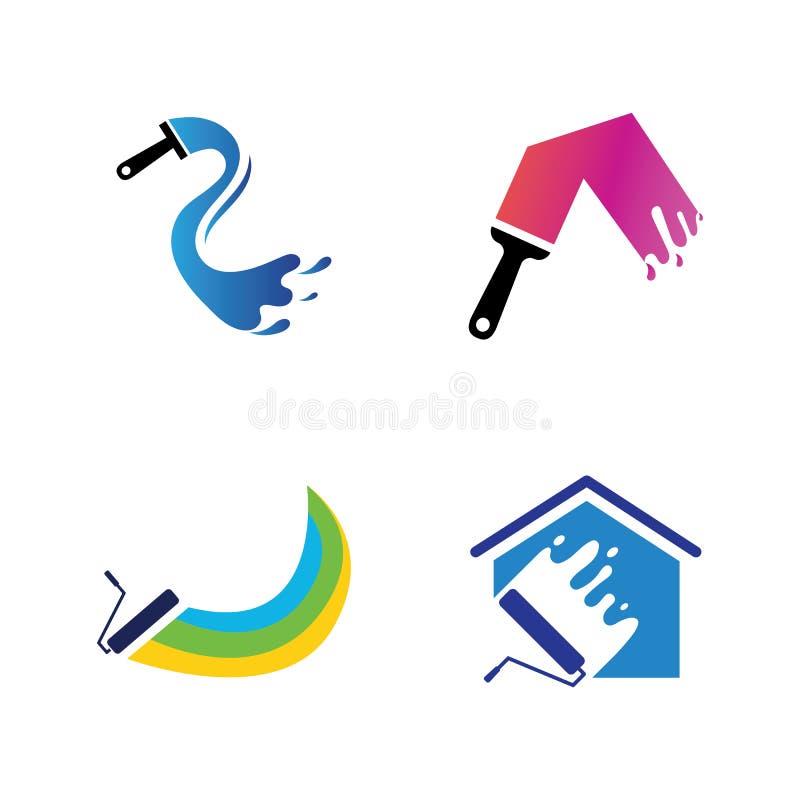Paint Logo Template Vector Icon Stock Vector - Illustration of vector ...