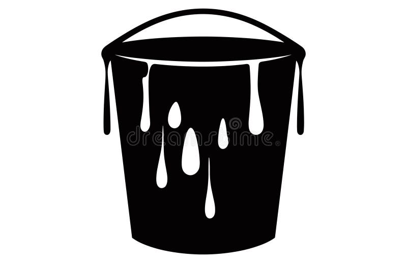 Paint Melting Bucket Silhouette, Paint Bucket Icon Flat Graphic Design ...