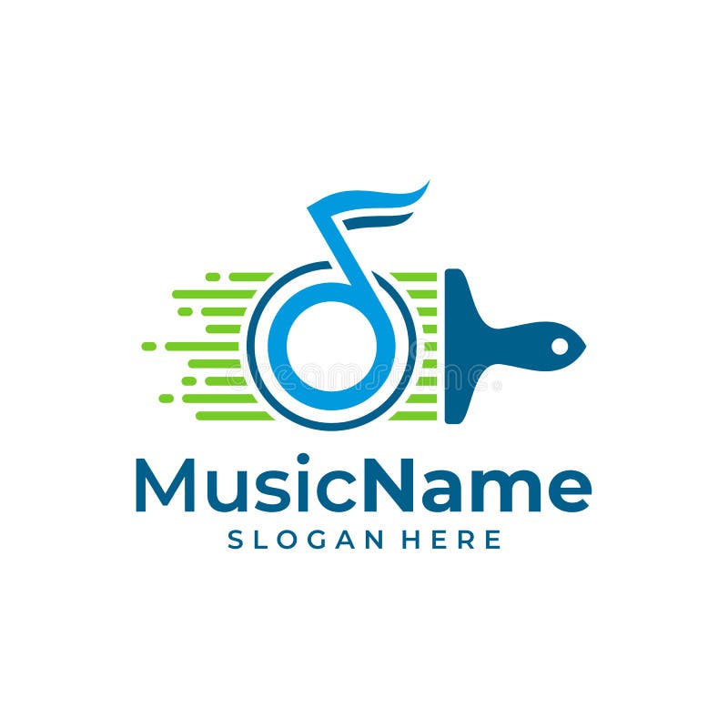 Paint Music Logo Vector. Music Paint Logo Design Template Stock ...