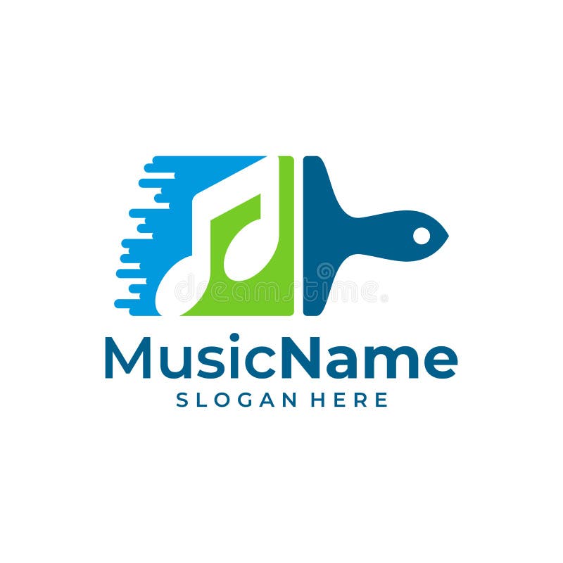 Paint Music Logo Vector. Music Paint Logo Design Template Stock ...