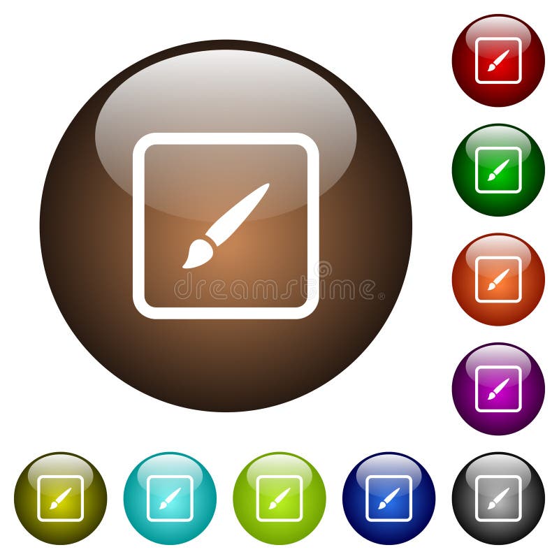 Paint Object Color Glass Buttons Stock Vector - Illustration of ...