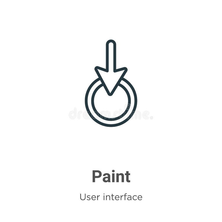 Paint Outline Vector Icon. Thin Line Black Paint Icon, Flat Vector ...