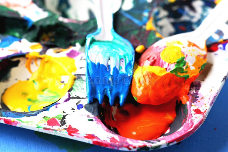 Paint Palette stock photo. Image of spoon, watercolor - 5939542