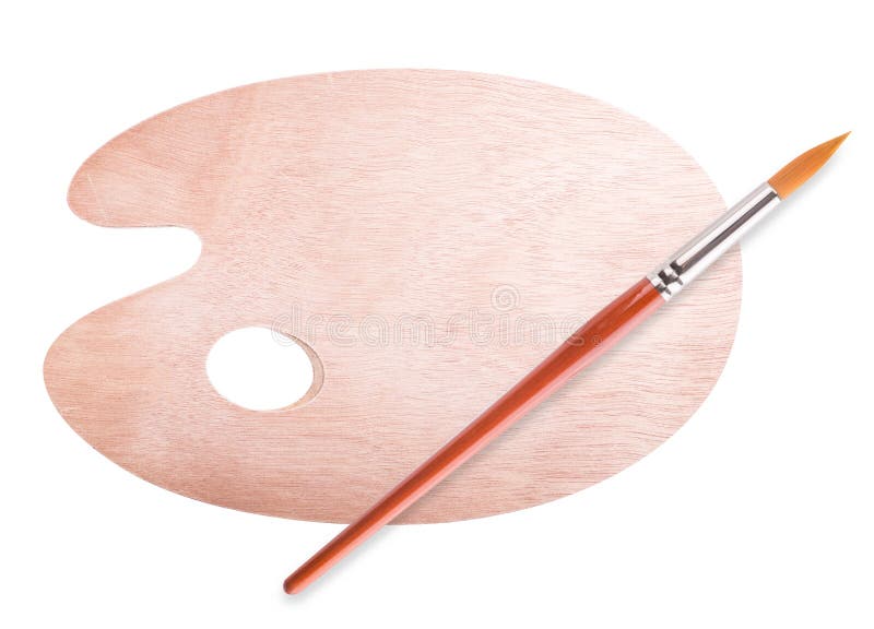 Paint palette and brush stock photo. Image of paint, view - 43900876