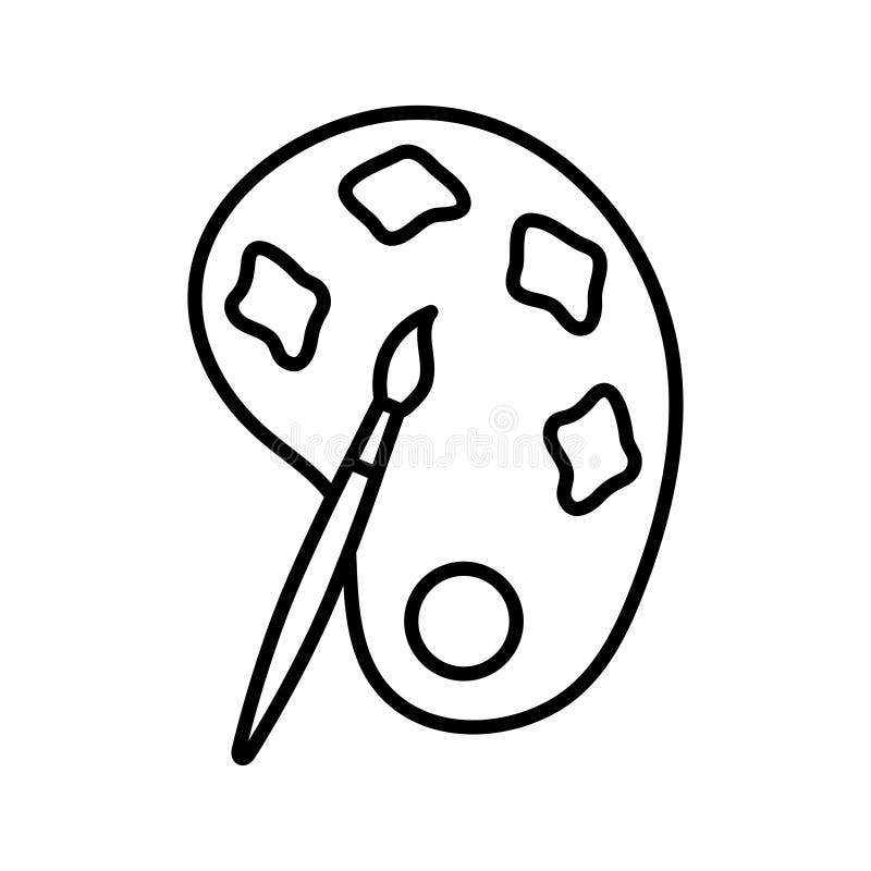 Paint Palette and Brush Line Style Icon Vector Design Stock Vector ...