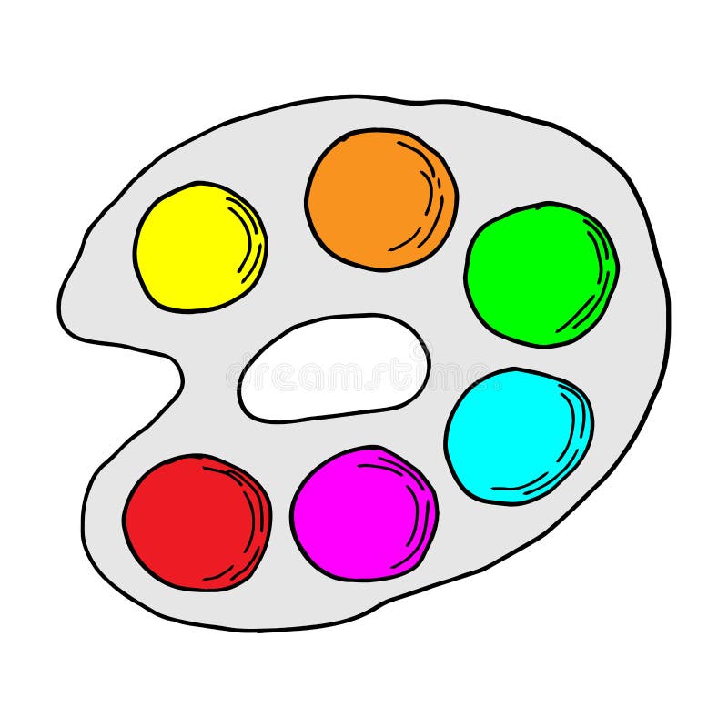 Paint Palette Doodle Color Trend Illustration Vector Stock Vector ...