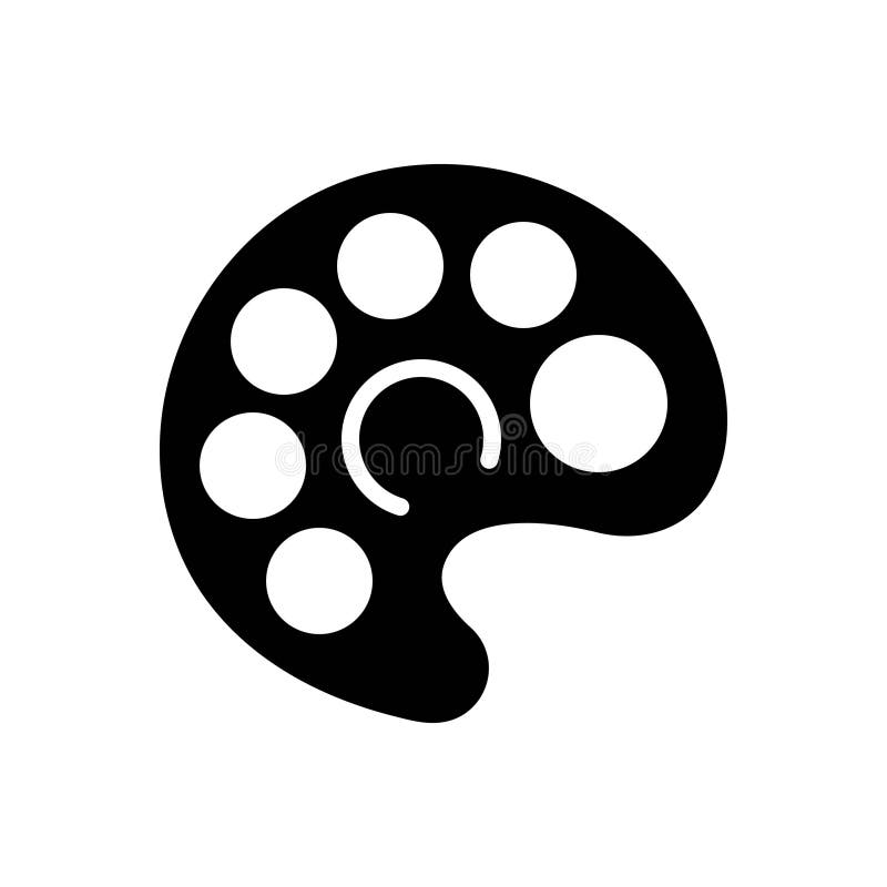 Black Solid Icon for Paint Palette, Paint and Tool Stock Vector ...