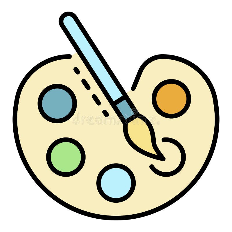 Paint Palette Icon Color Outline Vector Stock Vector - Illustration of ...