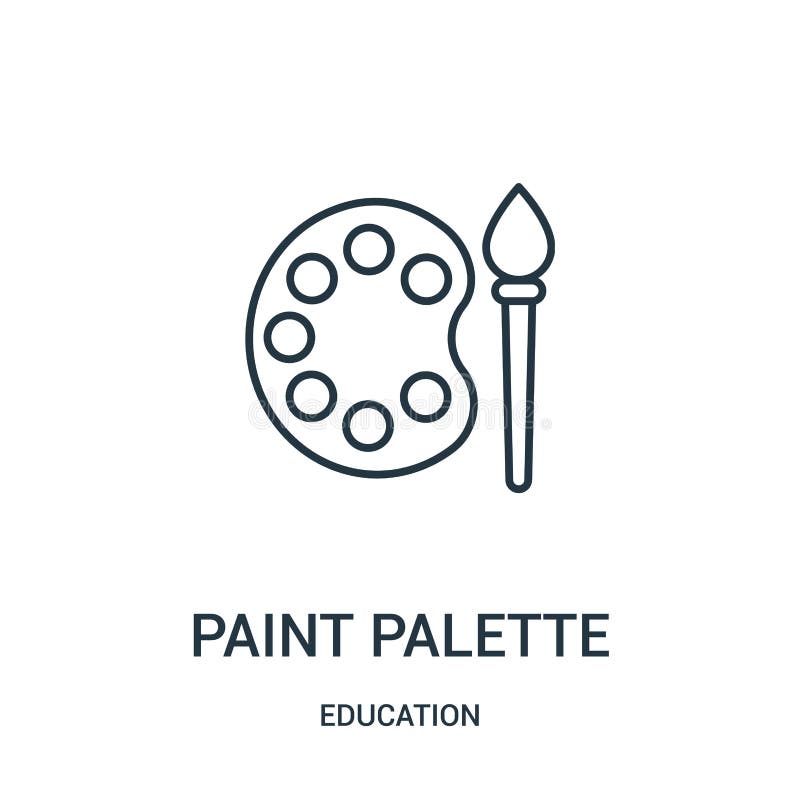 Paint Palette Icon Vector from Education Collection. Thin Line Paint ...