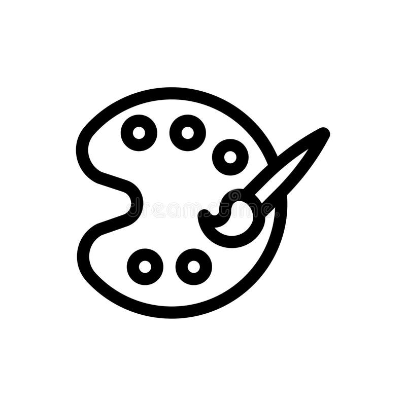 Paint Palette Vector Line Icon Stock Illustration - Illustration of ...