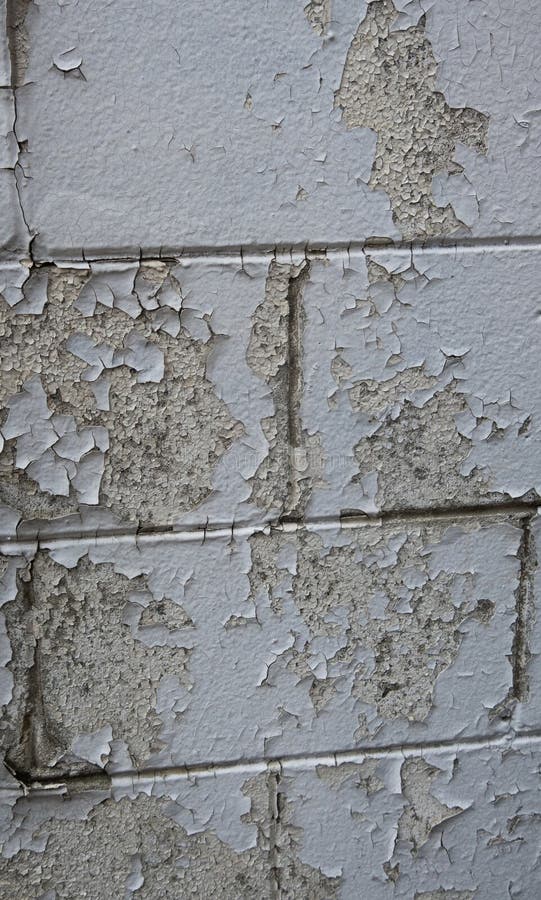 Paint Peeling Off a Cement Exterior Block Wall Vertical Background ...