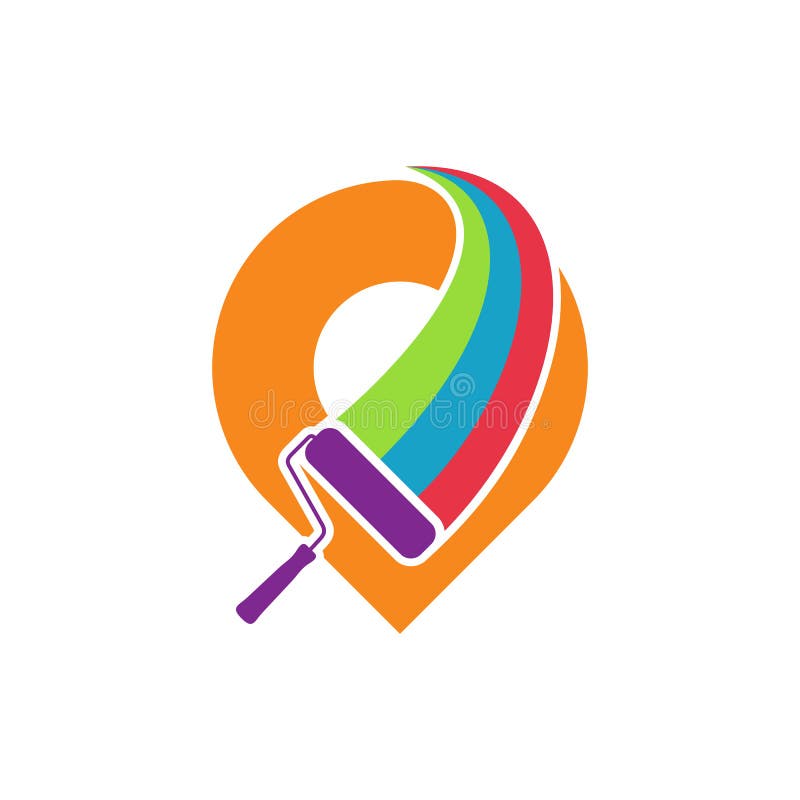 Paint Point Logo Design Vector Illustration, Creative Paint Logo Design ...