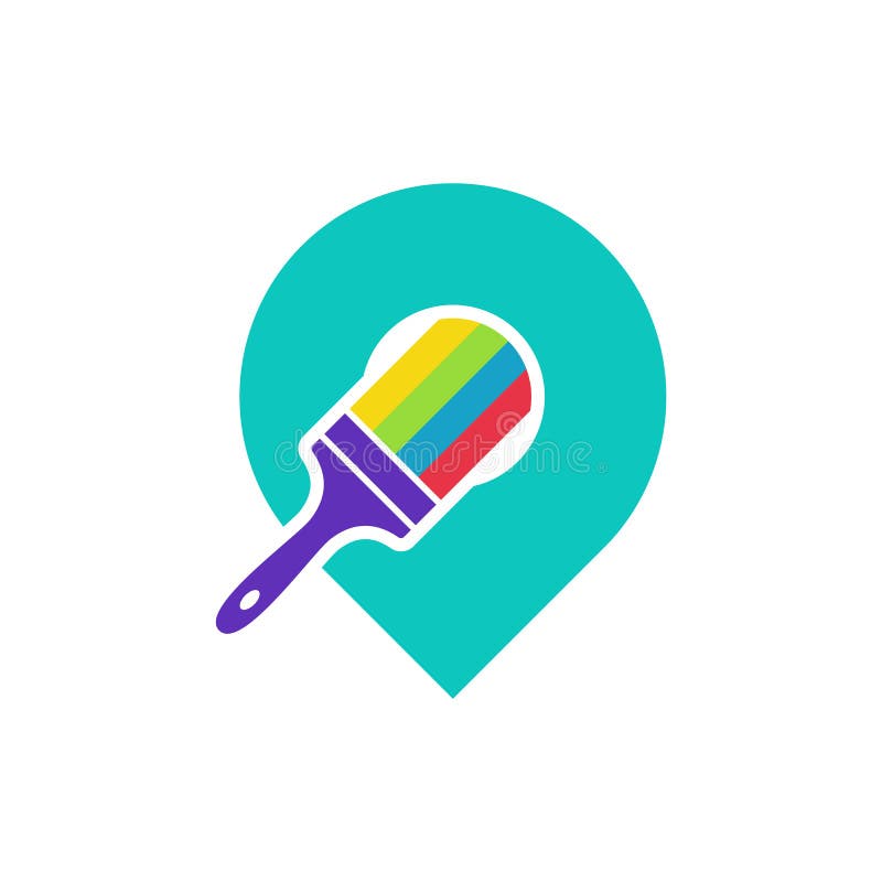 Paint Point Logo Design Vector Illustration, Creative Paint Logo Design ...