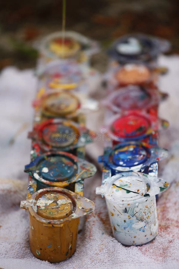 Paint pot samples stock photo. Image of colored, craft - 93066428