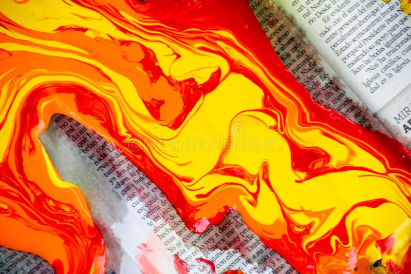 Paint Pouring Out and Spilling on a Paper Stock Image - Image of fluid ...