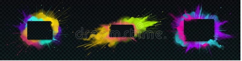 Paint Powder Explotion with Rectangle Banner Stock Vector ...