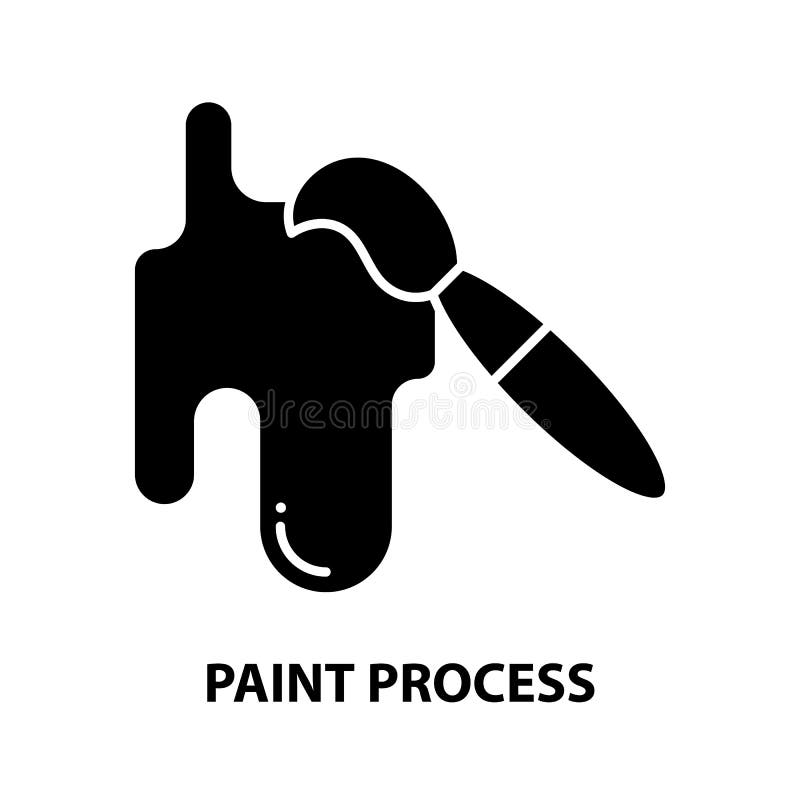 Paint Process Icon, Black Vector Sign with Editable Strokes, Concept ...