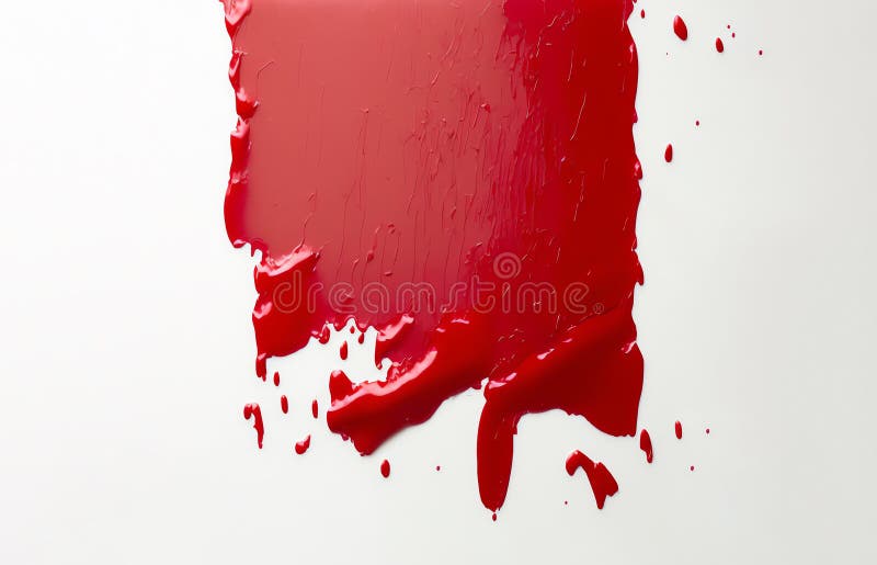 Paint Red Color Dripping Isolated on White Background Stock ...