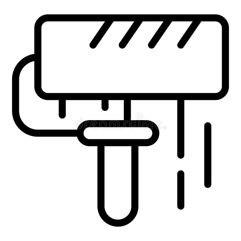 Paint Roll Icon Outline Vector. Repair Wall Stock Illustration ...