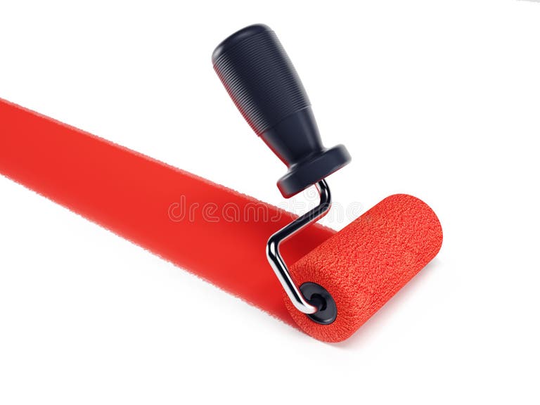 Paint roller stock illustration. Illustration of render - 26385278