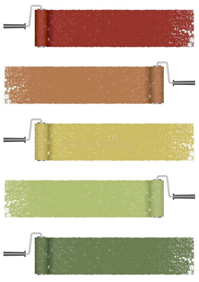 Paint Roller Abstract Background Set Isolated on a White Background ...