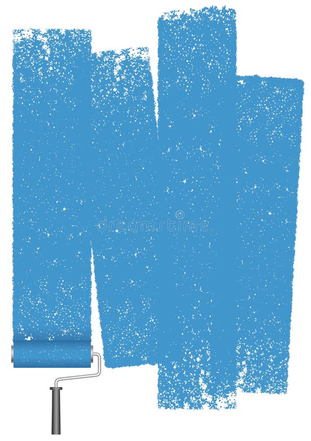 Paint Roller Abstract Blue Background Isolated on a White Background ...