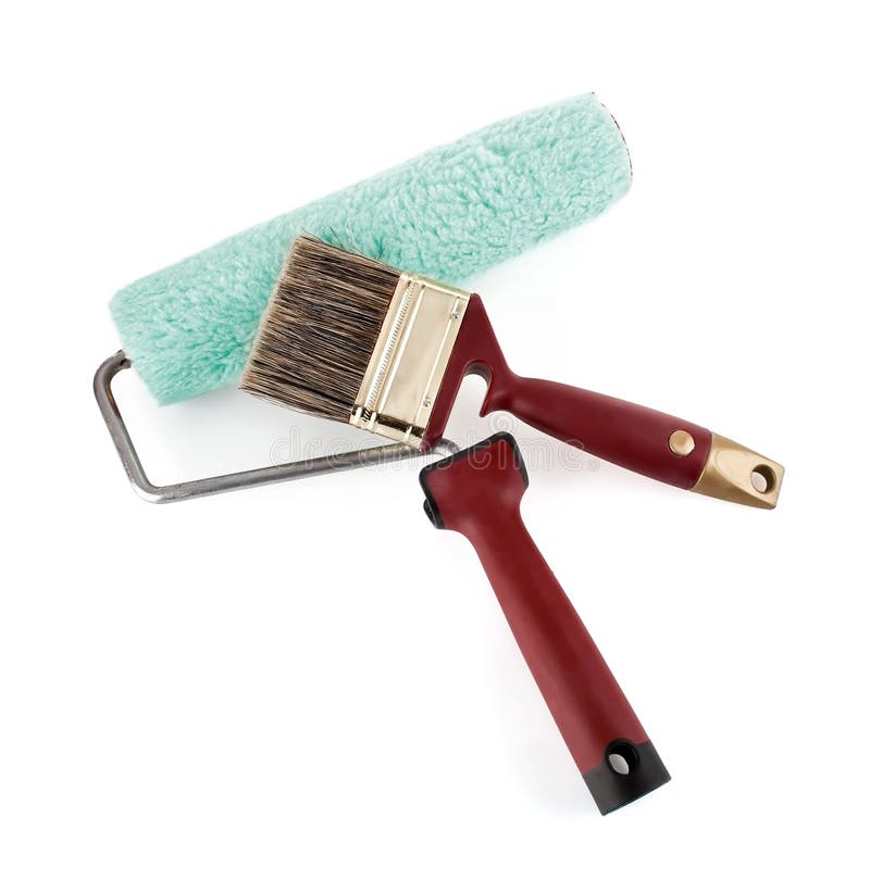 Paint roller and brush stock image. Image of steel, metal - 21871995 Paint roller and brush stock image. Image of steel, metal - 21871995