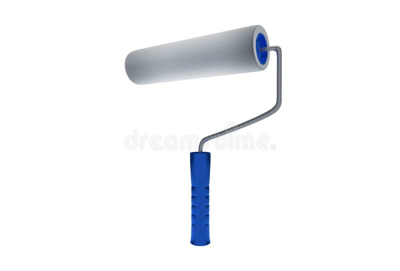 Paint Roller Brush with Blue Handle Stock Photo - Image of paint ...