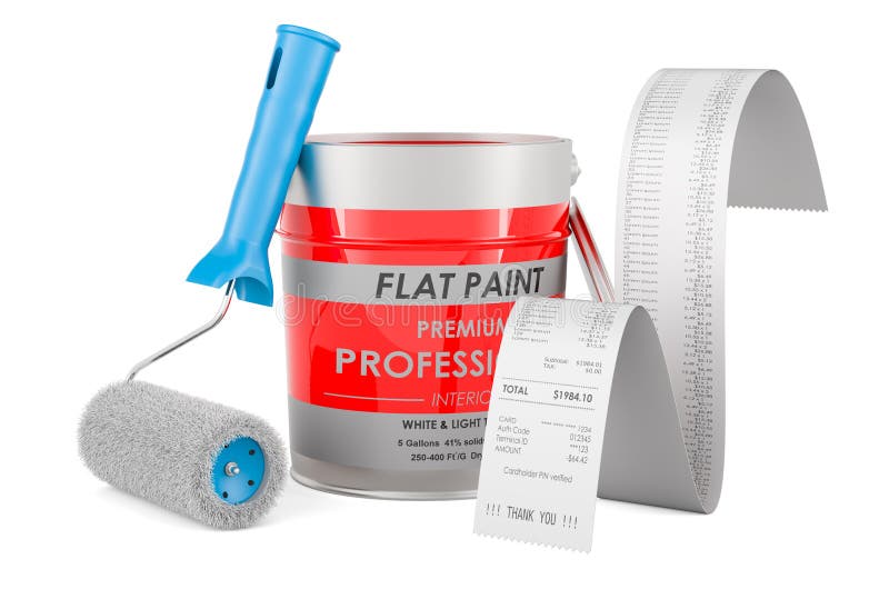 Paint Can and Roller Brush with Growing Chart, 3D Rendering Stock ...