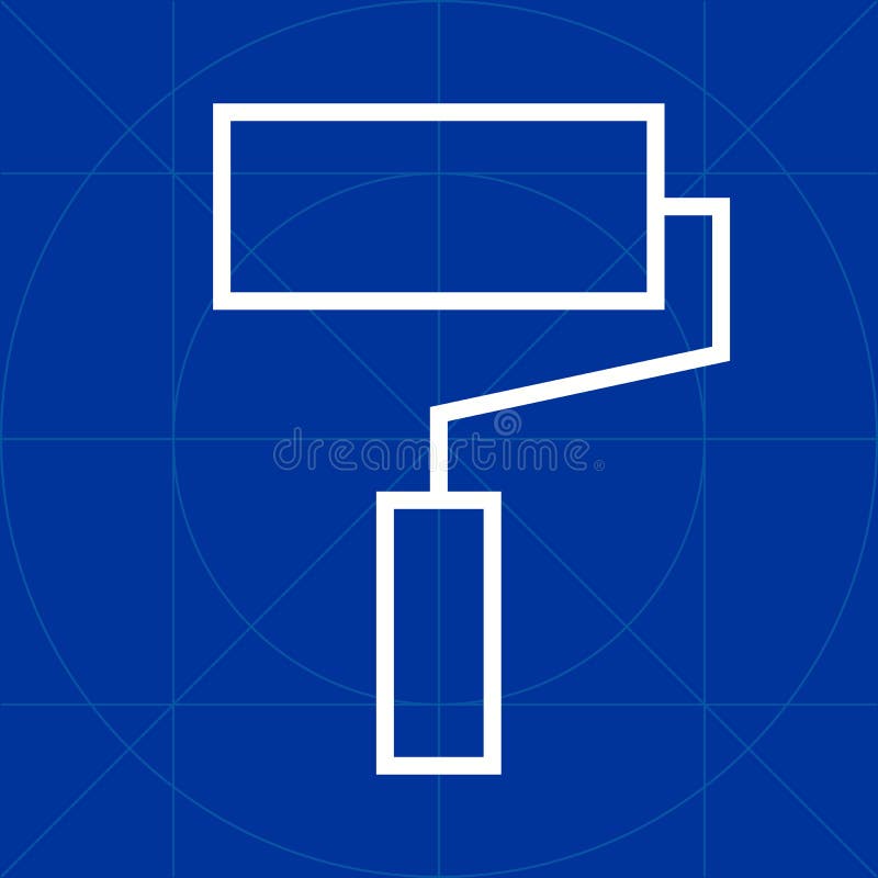 Paint Roller Brush Simple Outline Line Icon Stock Vector - Illustration ...