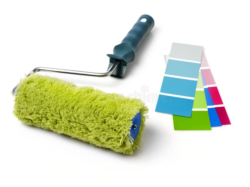 Paint Roller and Color Chart Stock Image - Image of swatch, home: 53680179