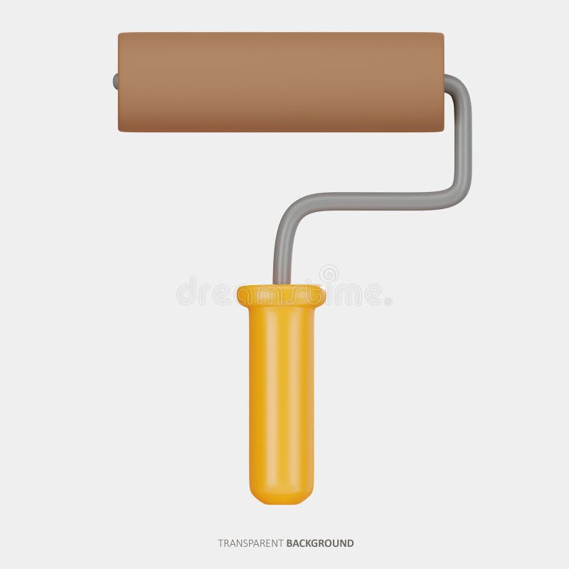 Paint Roller 3D Icon Rendering Transparent Background Stock Image ...