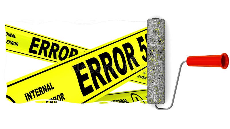 A Paint Roller is Drawing the ERROR 500 Warning Tapes Stock Footage ...
