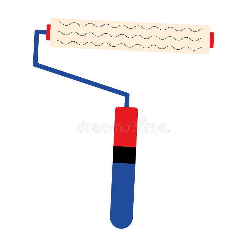 Paint Roller Graphic with Red, White, and Blue Design Vector Stock ...