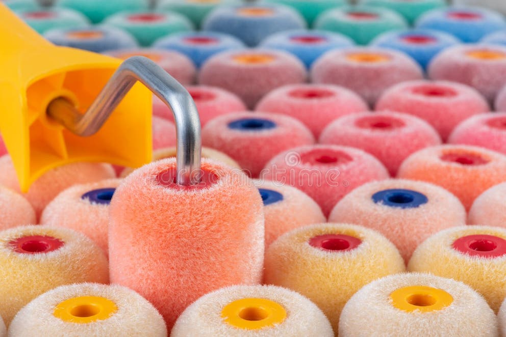 Paint Roller with Handle Tool Macro View Stock Image - Image of macro ...