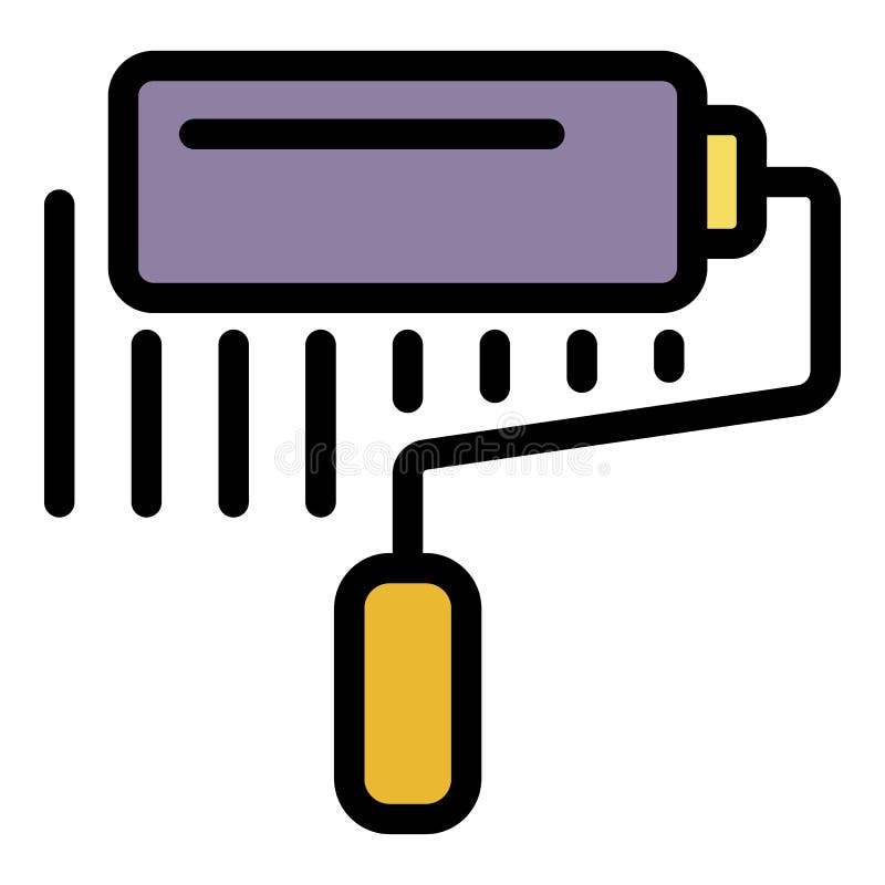 Paint Roller Icon Color Outline Vector Stock Vector - Illustration of ...
