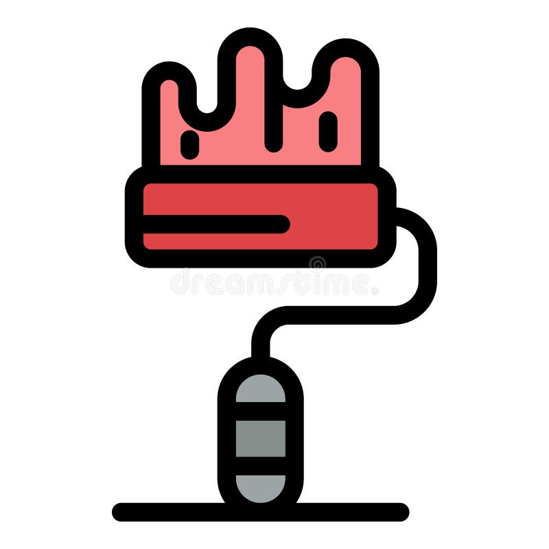 Paint Roller Icon Color Outline Vector Stock Vector - Illustration of ...