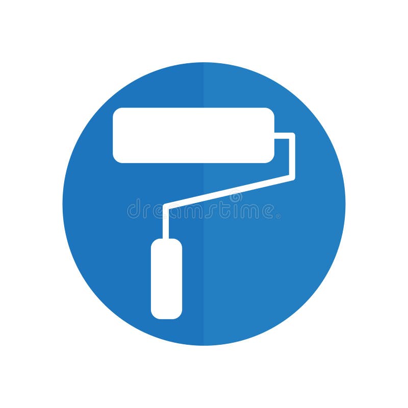 Paint Roller Icon. Flat Vector Illustration. EPS10. Blue Icon. Stock ...