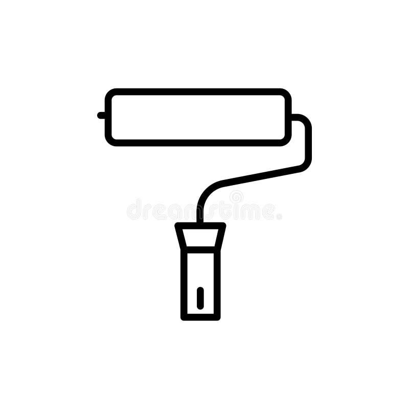 Paint Roller Icon Set. Painter Color Coating Roll Vector Symbol in ...