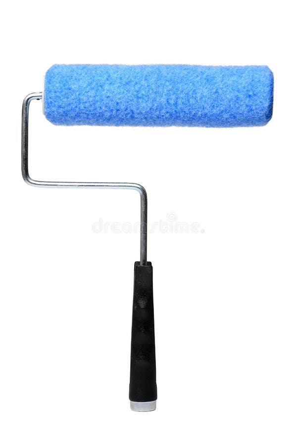 Roller with Blue Paint stock photo. Image of isolated - 11158652