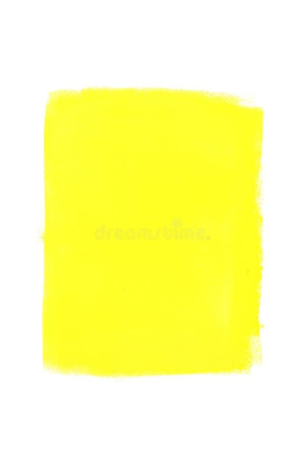 Paint Roller Leaving a Yellow Stroke on White Background. Stock Image - Image of color, change ...