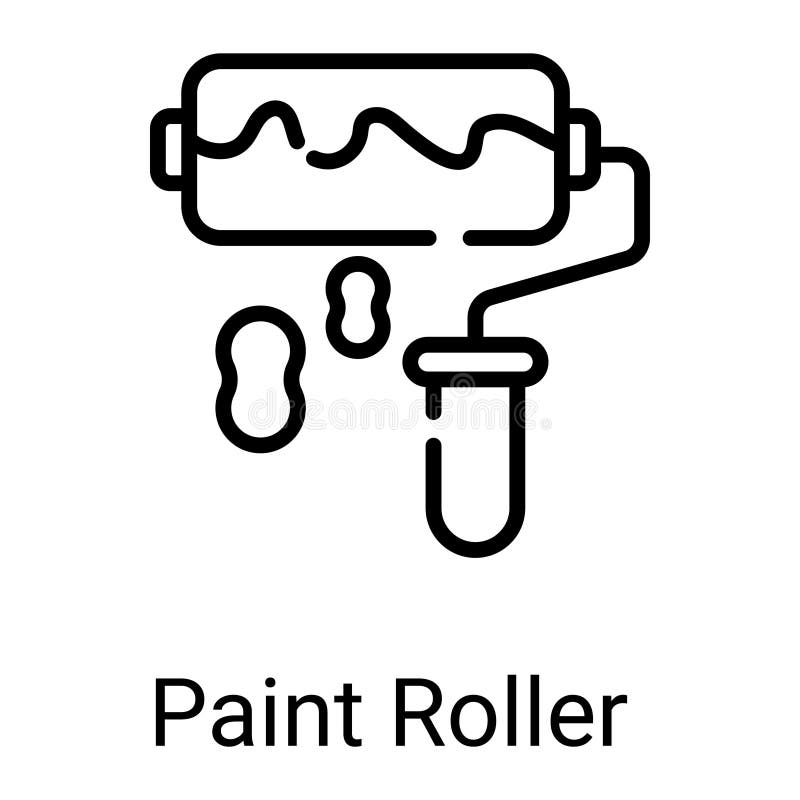 Paint Roller Trendy Icon, Glyph Style Isolated on White Background ...