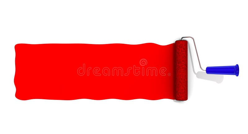 Paint Roller Paints by Red Color Stock Illustration - Illustration of ...