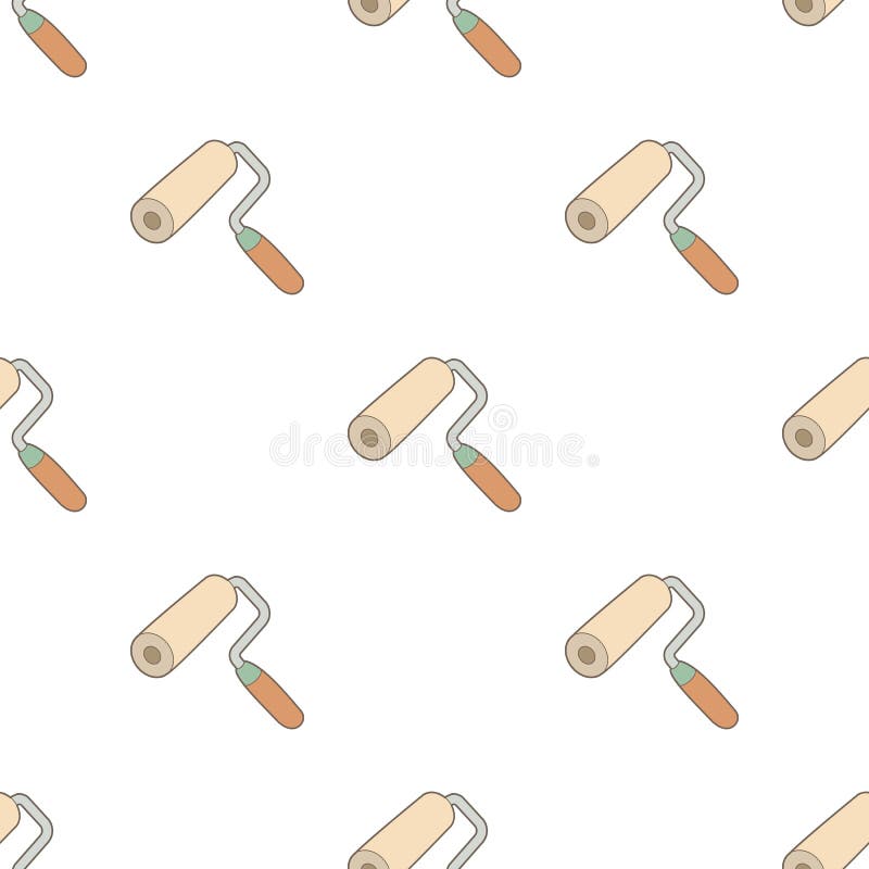 Paint Roller Pattern Seamless Vector Stock Vector - Illustration of ...