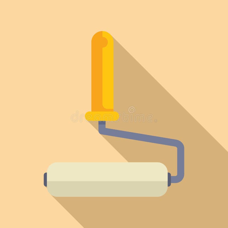 Paint Roller Spreading Paint with a Long Shadow Stock Illustration ...