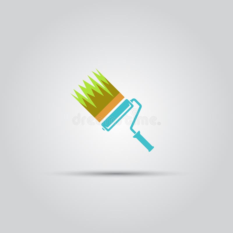 Paint Roller and Strip Paint Isolated Vector Icon Stock Vector ...